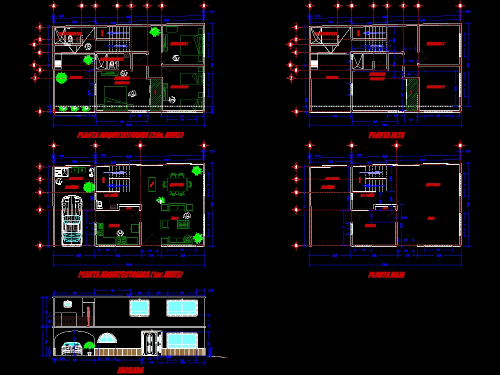 Casa sencilla en AutoCAD | Descargar CAD gratis (832.36 KB) | Bibliocad