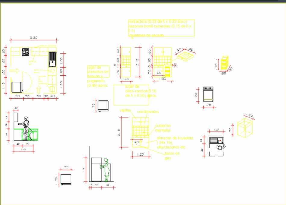 Antropometria cocina en AutoCAD | Descargar CAD gratis (436.04 KB ...