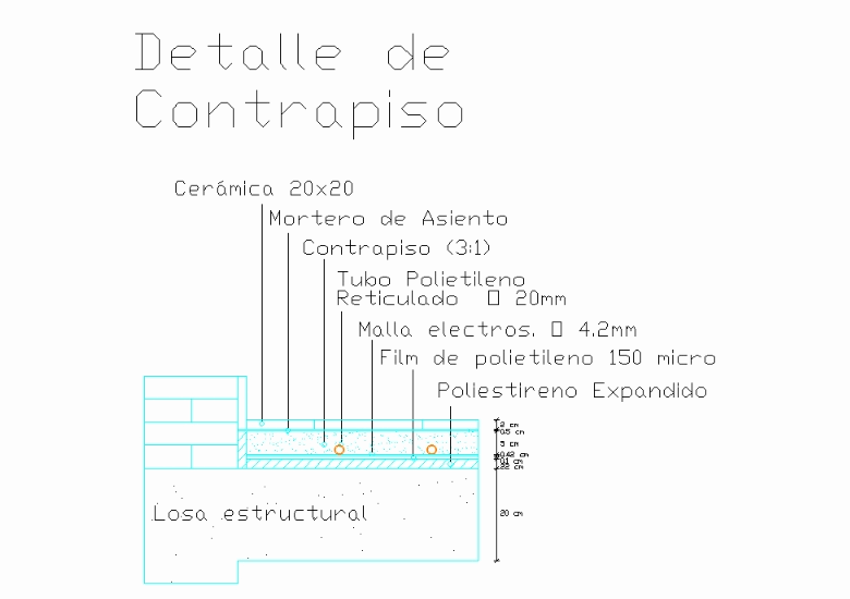 Contrapiso en AutoCAD | Descargar CAD (19.71 KB) | Bibliocad