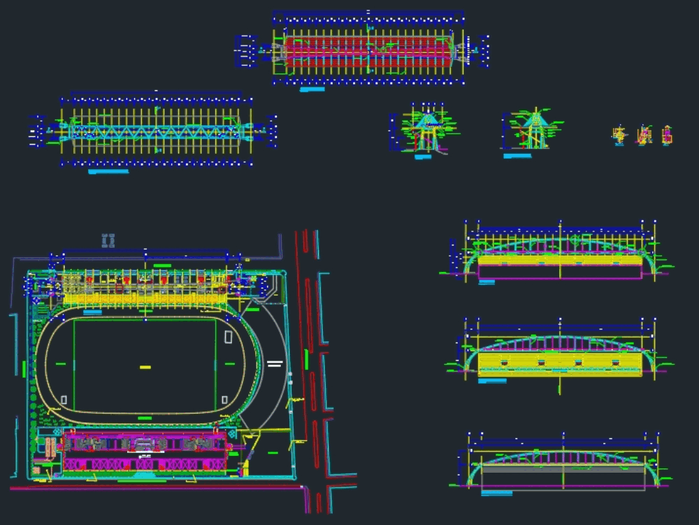 Stadium in AutoCAD | Download CAD free (1.25 MB) | Bibliocad