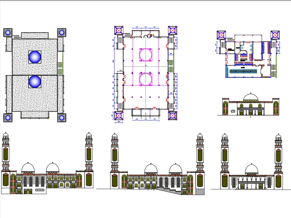 Mosque in AutoCAD | CAD download (2.6 MB) | Bibliocad