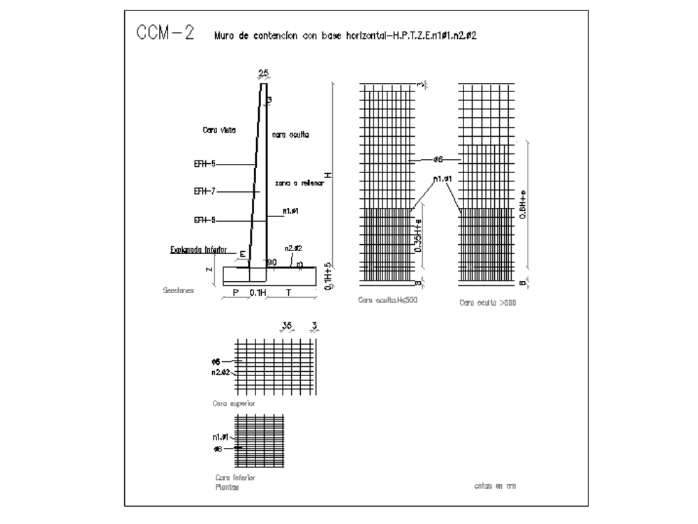 Contention walls in AutoCAD | CAD download (55.57 KB) | Bibliocad