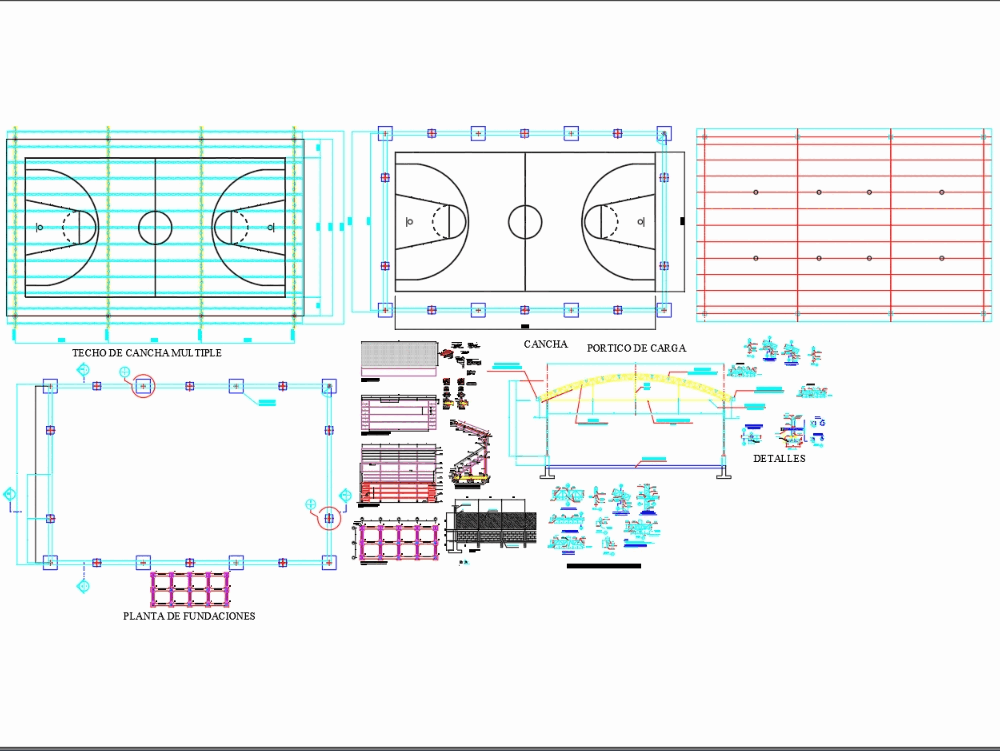Multiple court in AutoCAD | CAD download (609.16 KB) | Bibliocad