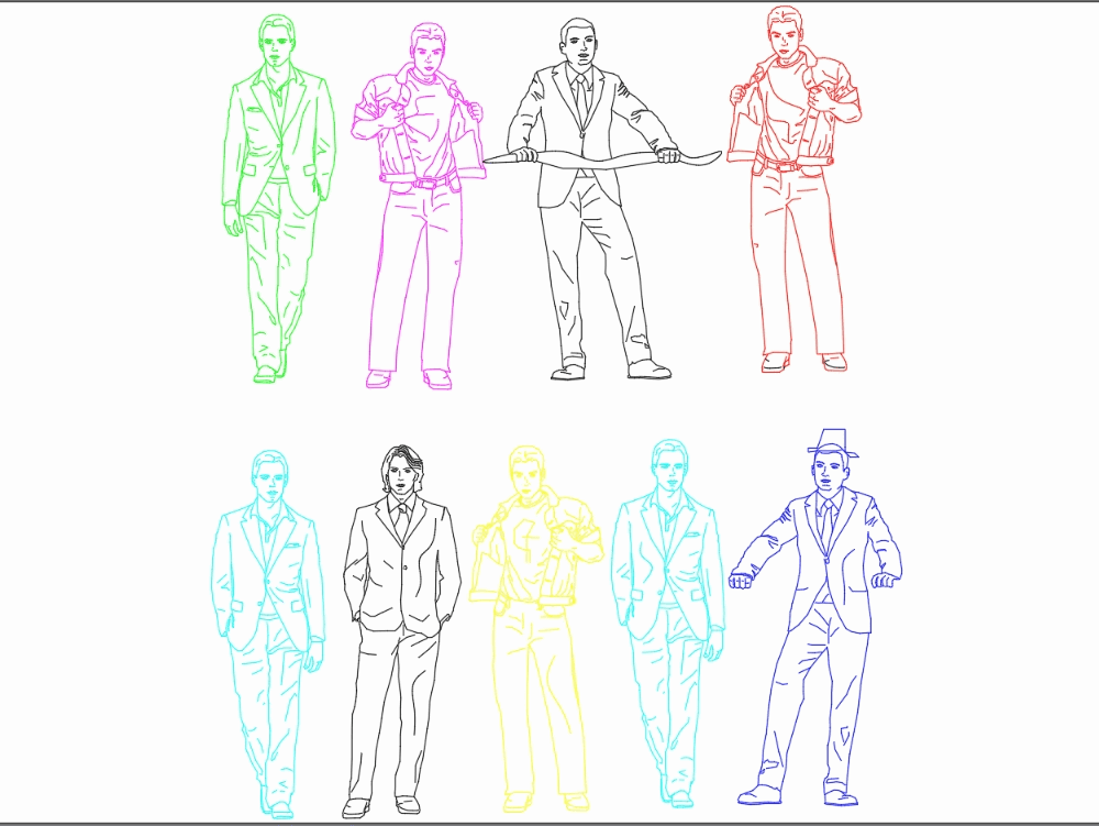 Hombres - escala humana en AutoCAD | Descargar CAD gratis (177.4 KB ...