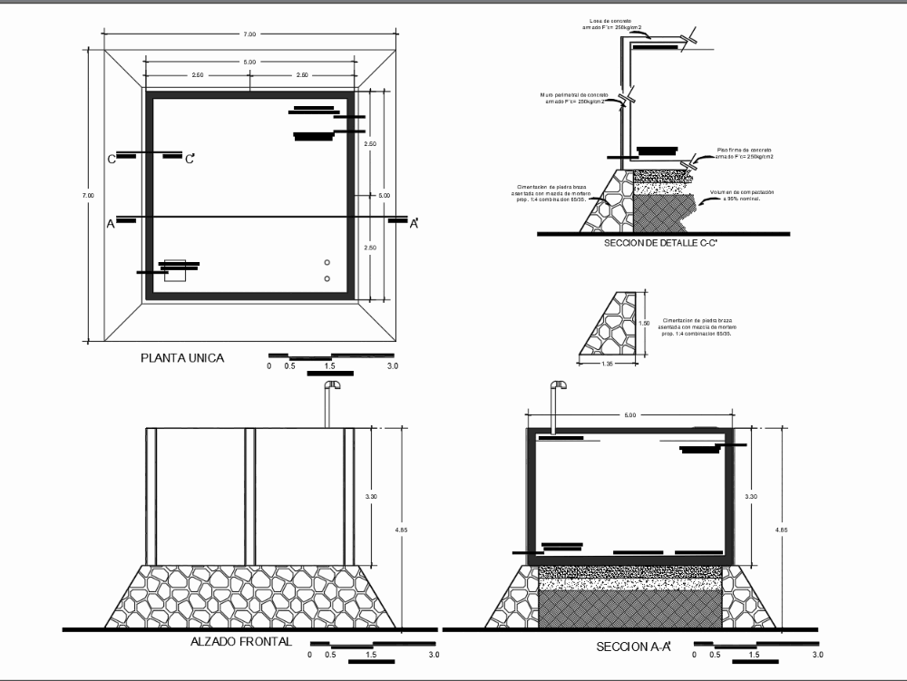 Tanque agua potable en AutoCAD | Descargar CAD (242.96 KB) | Bibliocad