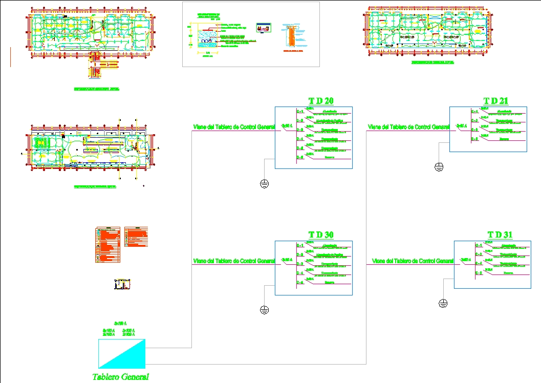 Electrical installation in AutoCAD | Download CAD free (1.32 MB ...