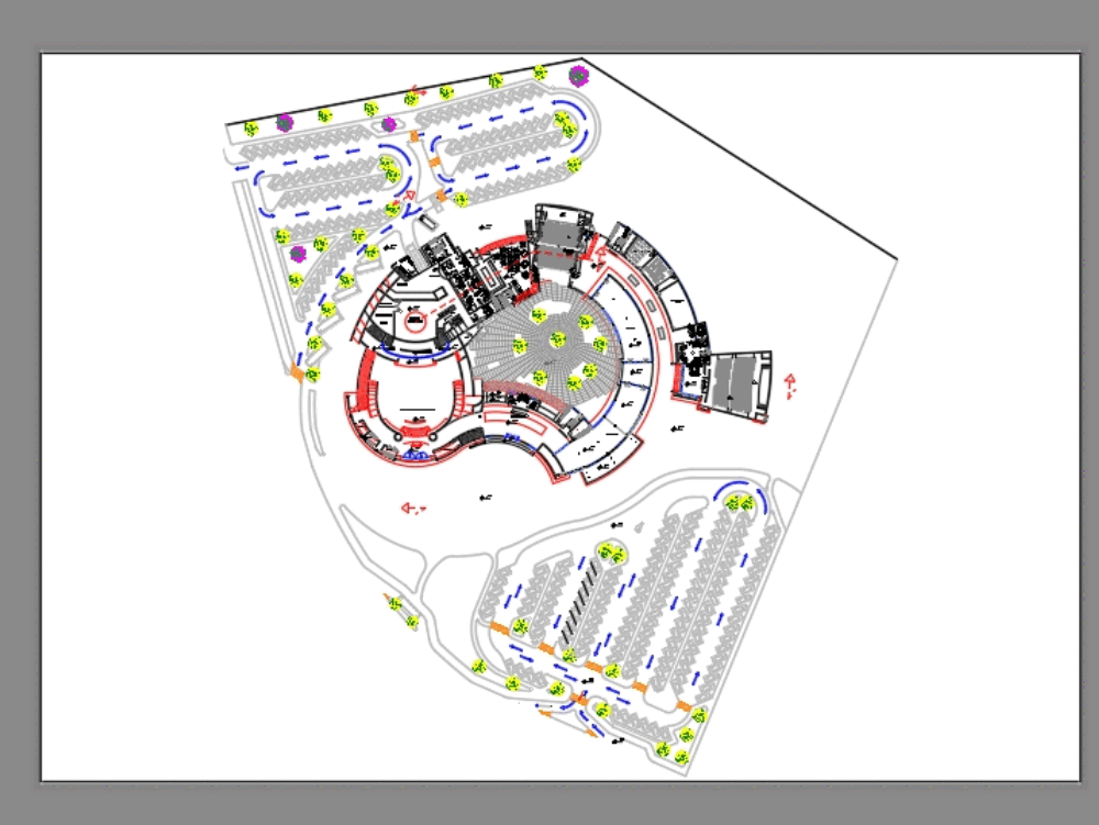 Centro cultural en AutoCAD | Descargar CAD gratis (458.38 KB) | Bibliocad