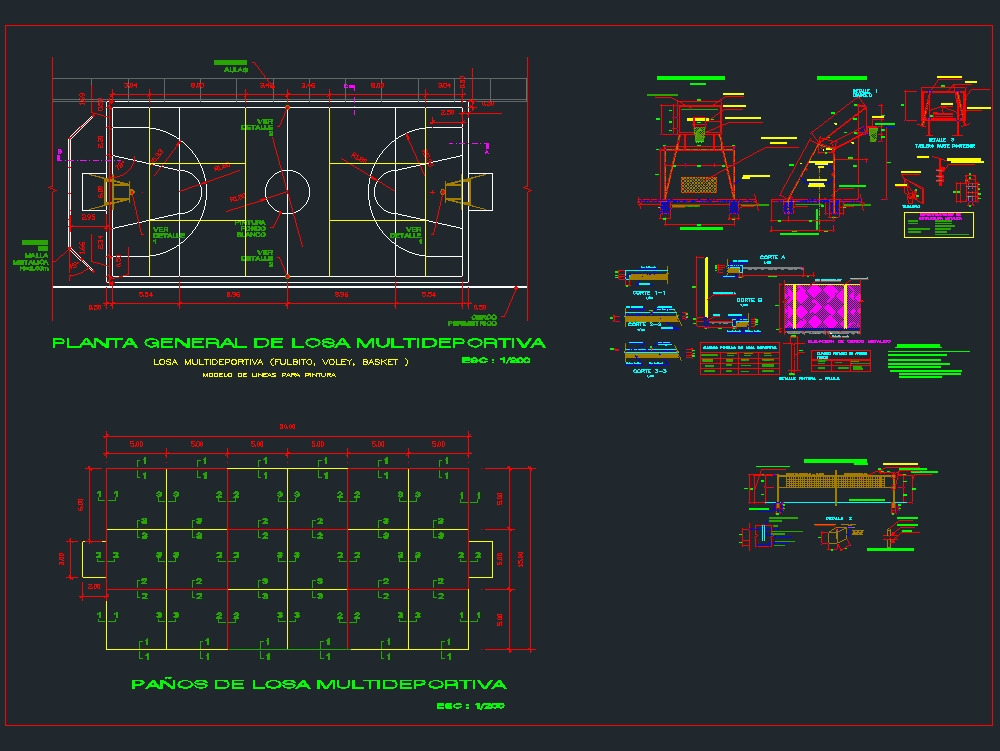 Sports field in AutoCAD | CAD download (184 KB) | Bibliocad