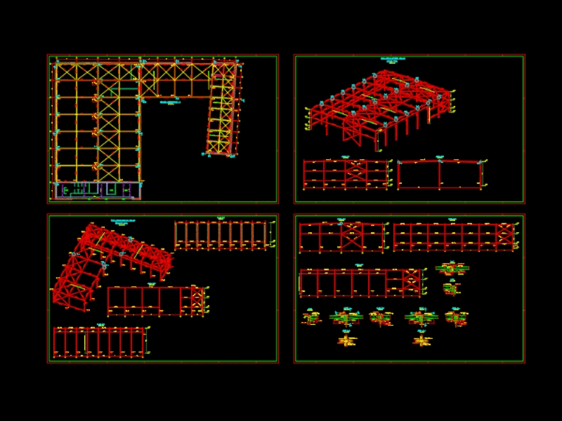 Steel industrial building in AutoCAD | CAD download (509.49 KB) | Bibliocad