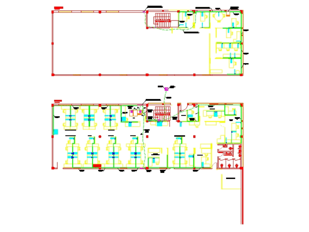 Projeto de rede lógica em AutoCAD | Baixar CAD (899.29 KB) | Bibliocad
