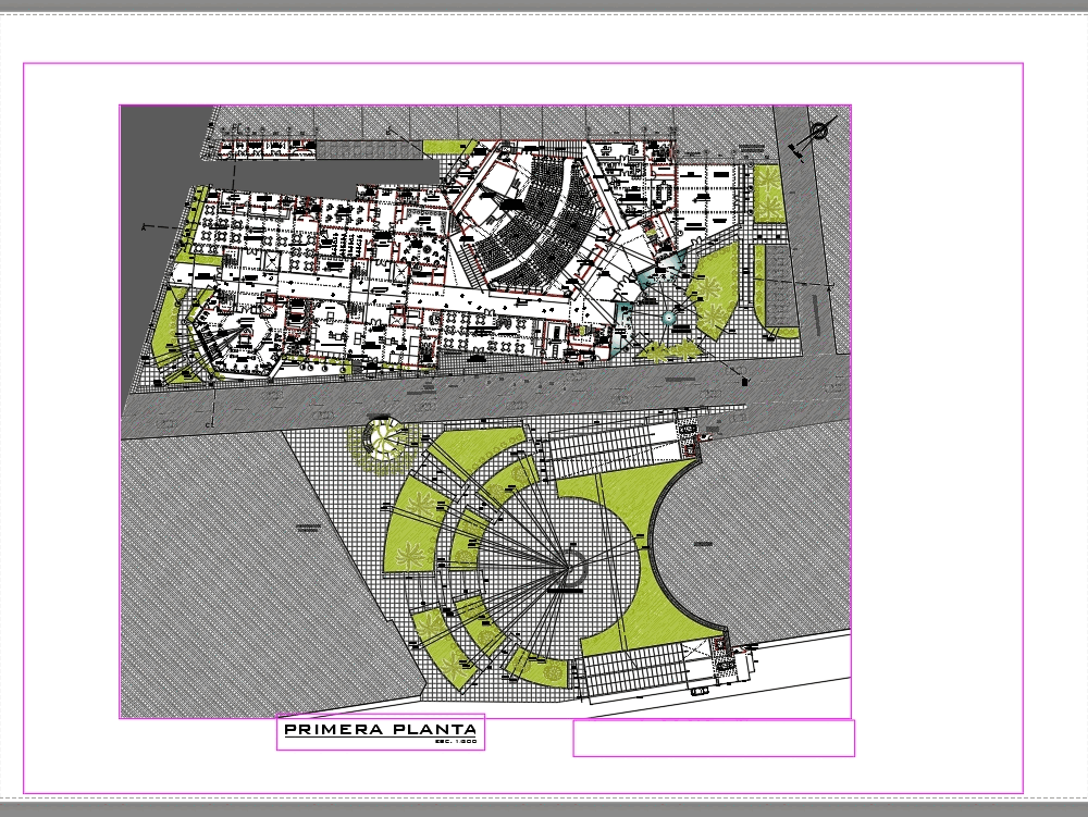Centro cultural en AutoCAD | Descargar CAD (2.57 MB) | Bibliocad