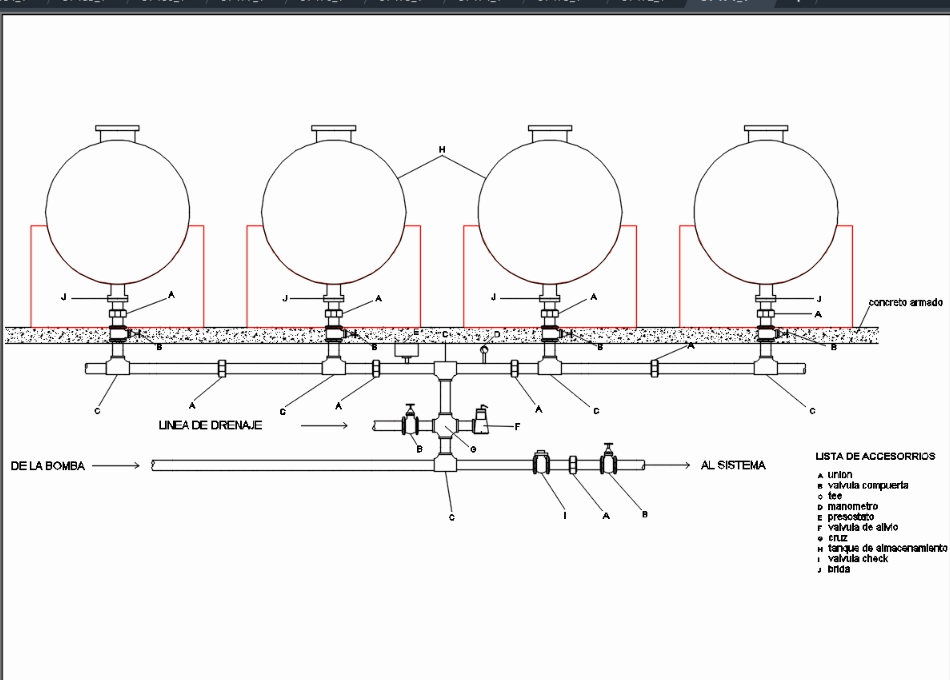 Tanques de armazenamento em AutoCAD | Baixar CAD Grátis (94.16 KB) | Bibliocad