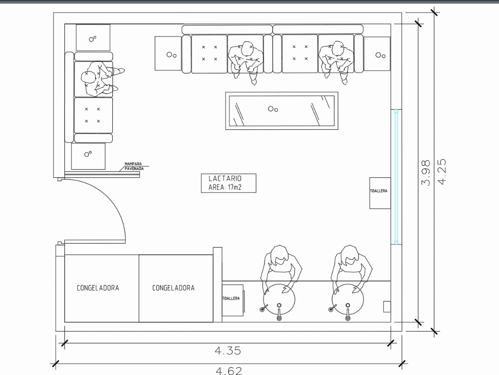 Room for breast-feeding mothers in AutoCAD | CAD (91.49 KB) | Bibliocad