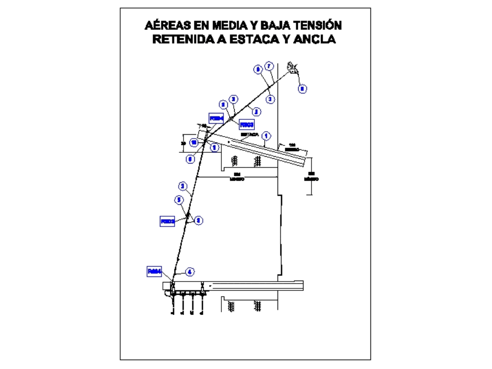 Retenida estaca y ancla en AutoCAD | Descargar CAD (1011.91 KB) | Bibliocad