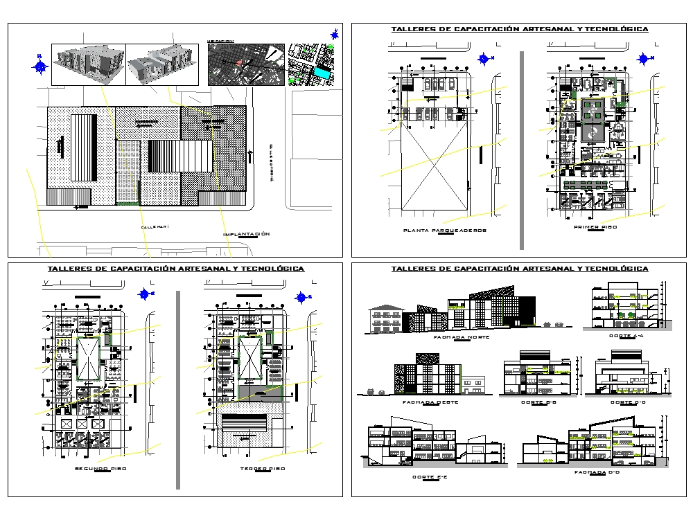 Training center in AutoCAD | Download CAD free (3.75 MB) | Bibliocad