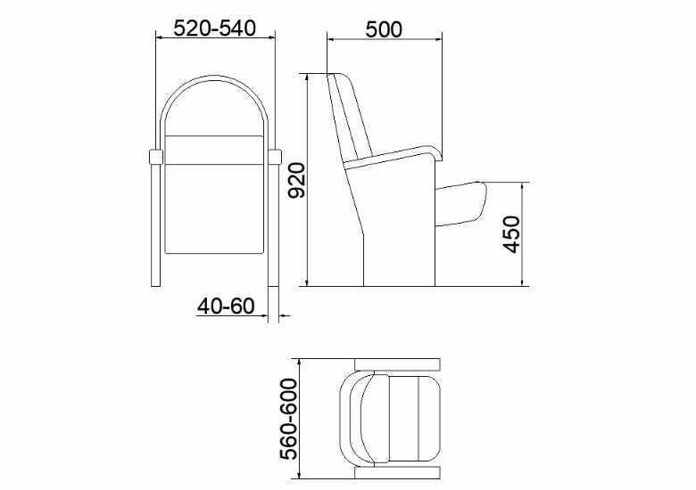 Butaca almeria en AutoCAD | Descargar CAD gratis (30.1 KB) | Bibliocad