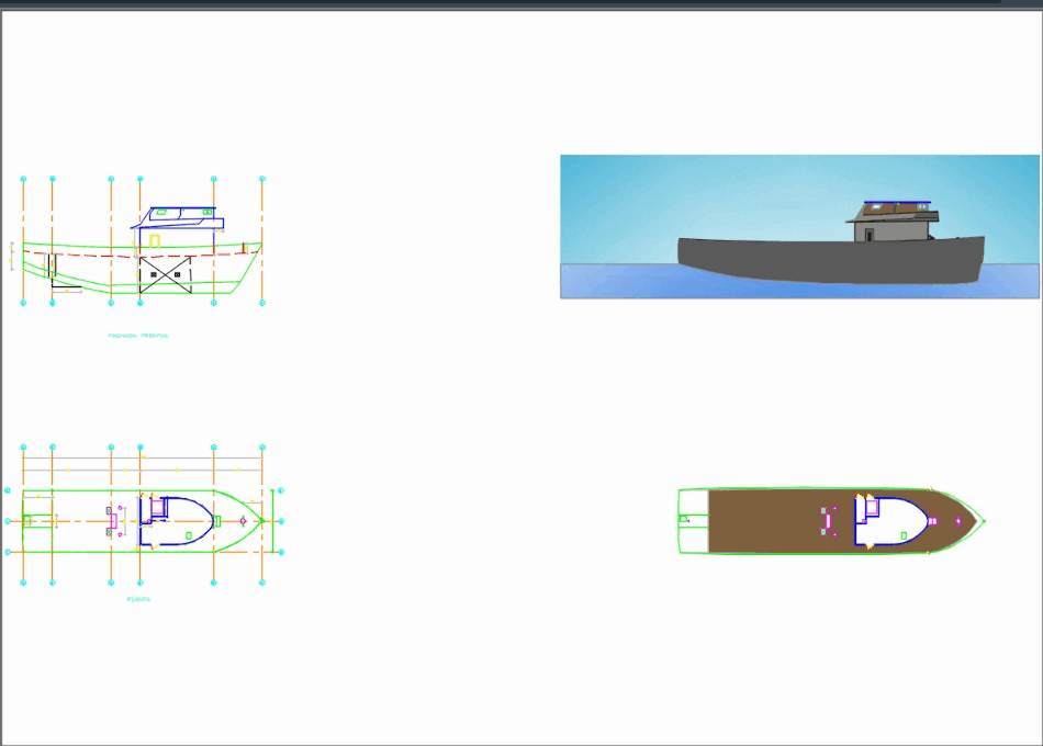 Fishing boat in AutoCAD | CAD download (299.43 KB) | Bibliocad