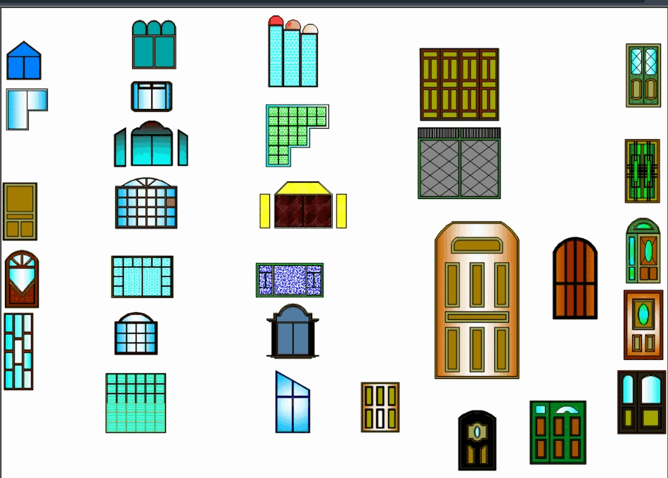 Doors and windows in AutoCAD | Download CAD free (142.45 KB) | Bibliocad