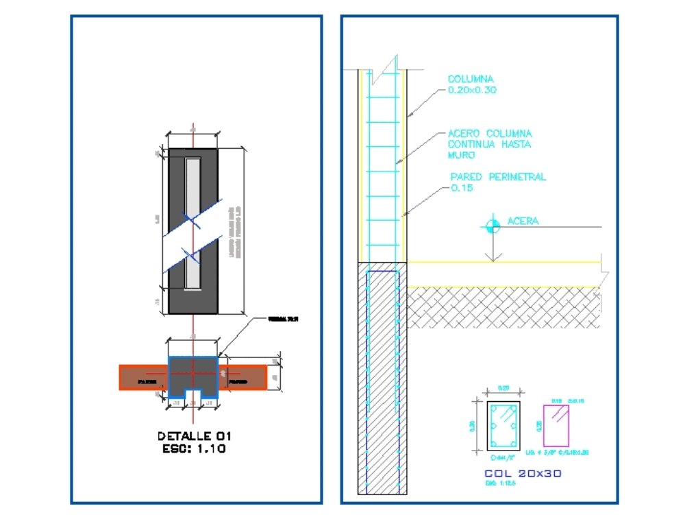 Detalle columna en AutoCAD | Descargar CAD gratis (40.16 KB) | Bibliocad