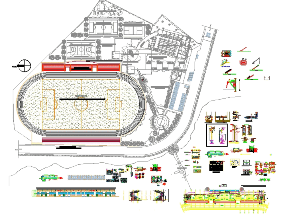Stadium project in AutoCAD | Download CAD free (3 MB) | Bibliocad
