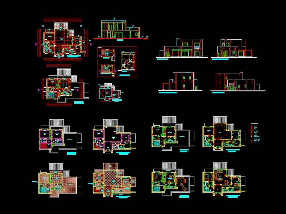 Villa en AutoCAD | Descargar CAD (867.38 KB) | Bibliocad