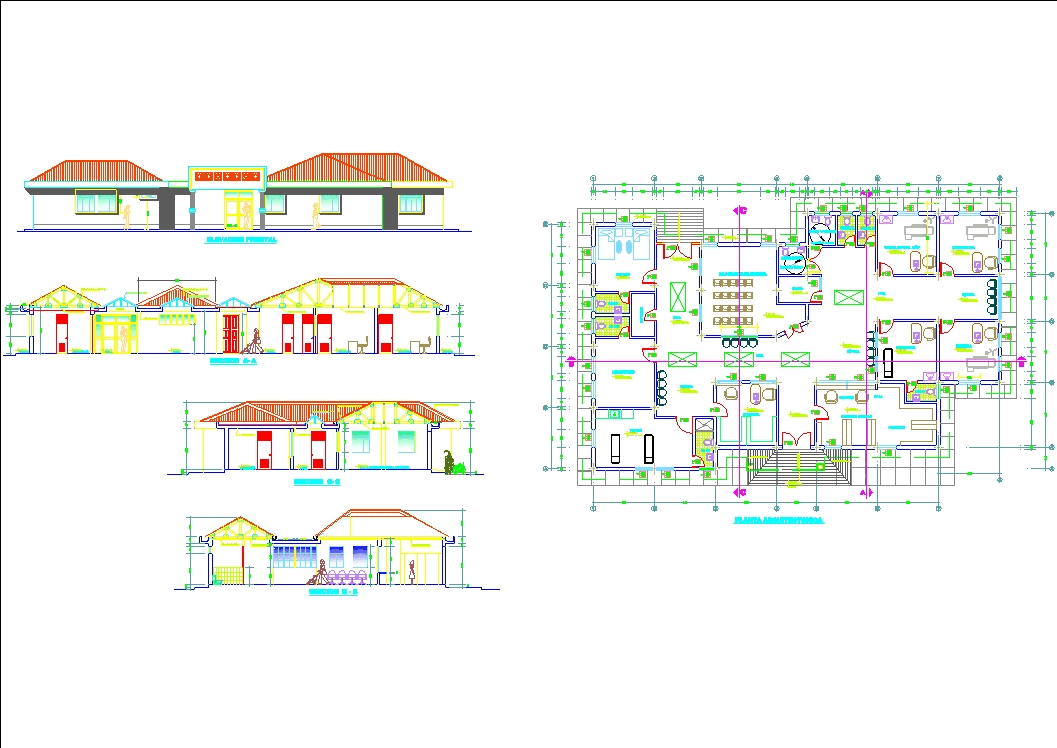 Medical post in AutoCAD | Download CAD free (425.92 KB) | Bibliocad