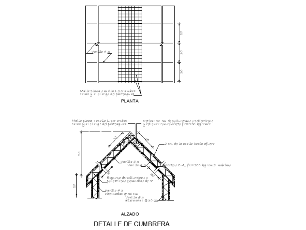 Detalle de cumbrera panel w en AutoCAD | CAD (39.72 KB) | Bibliocad