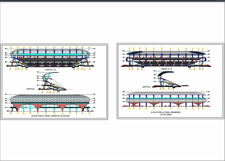 Stadium in AutoCAD | Download CAD free (792.95 KB) | Bibliocad