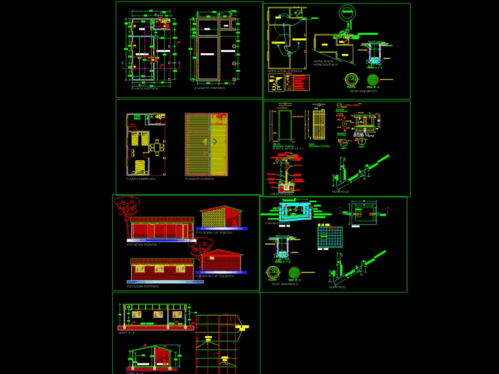 Vivienda rural en AutoCAD | Descargar CAD (3.12 MB) | Bibliocad