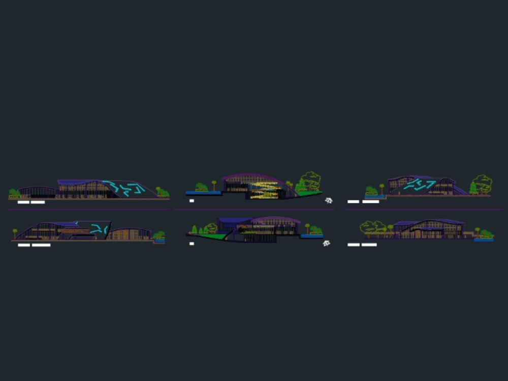 Convention center in AutoCAD | Download CAD free (2.02 MB) | Bibliocad