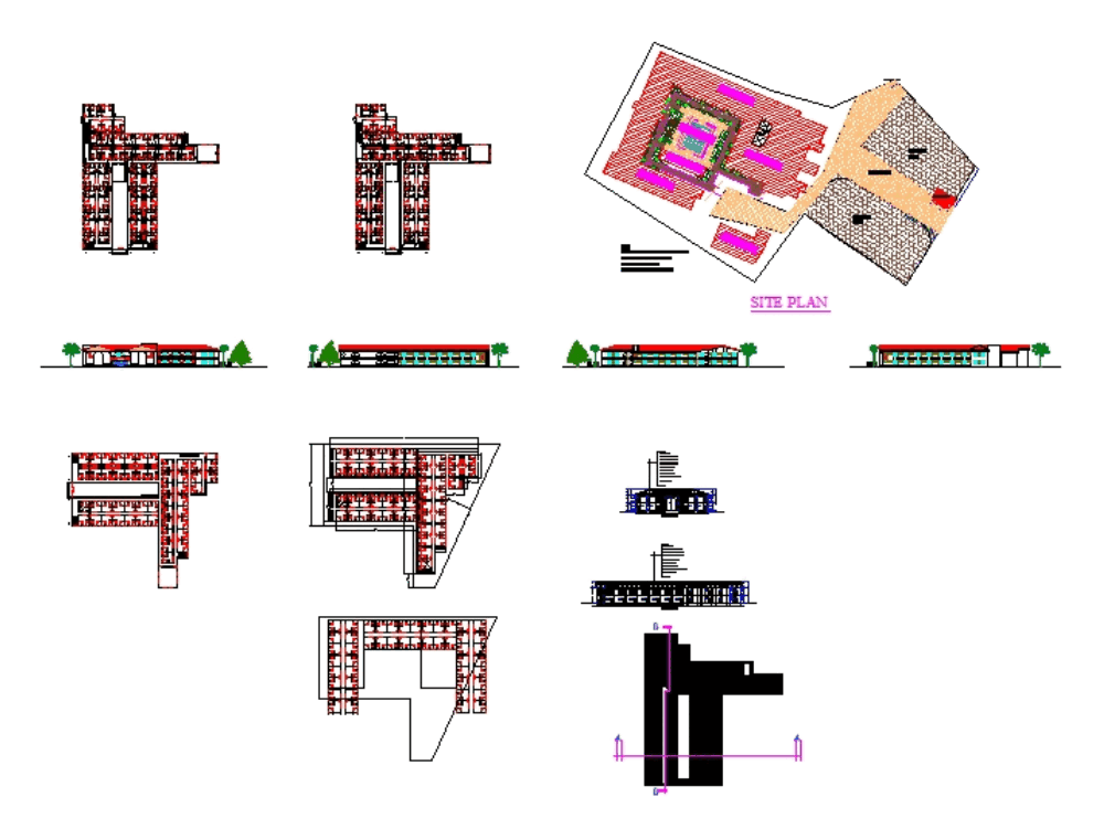 Hotel Alojamiento En Autocad Descargar Cad Gratis 1 82 Mb Bibliocad