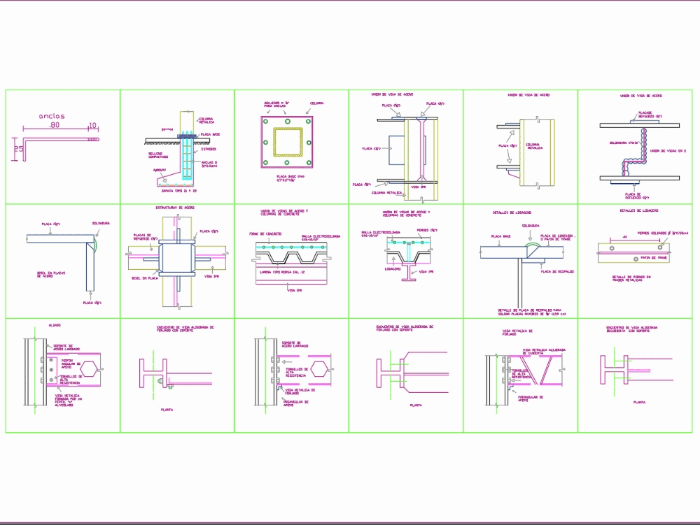 Details of steel structures. in AutoCAD | CAD (114.02 KB) | Bibliocad