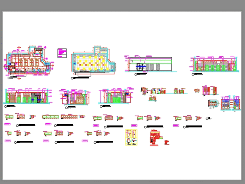 Grocery shop in AutoCAD | CAD download (1.15 MB) | Bibliocad