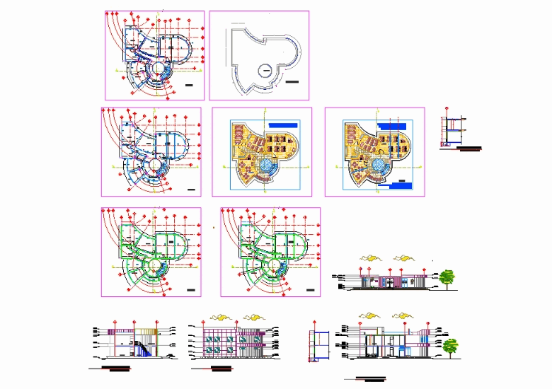 Community development center in AutoCAD | CAD (6.45 MB) | Bibliocad