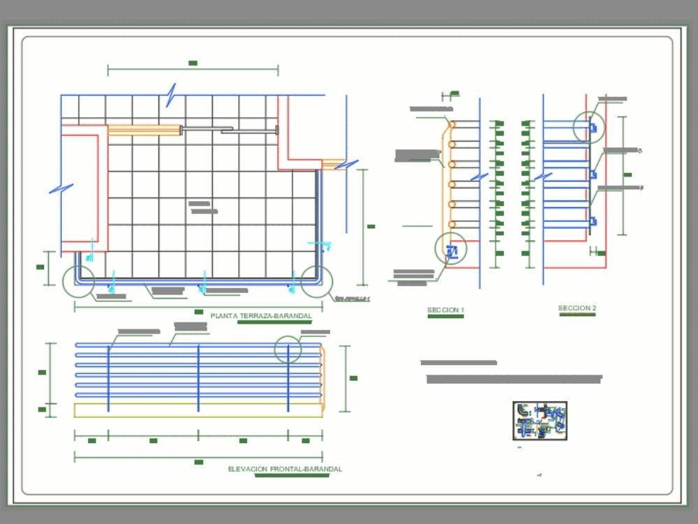 Detalles constructivos de barandal metálico (184.22 KB) | Bibliocad