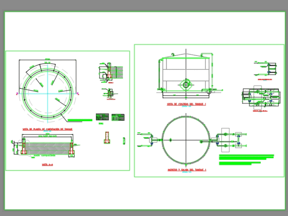 Detalle de cimentacion tanque en AutoCAD | CAD (312.43 KB) | Bibliocad