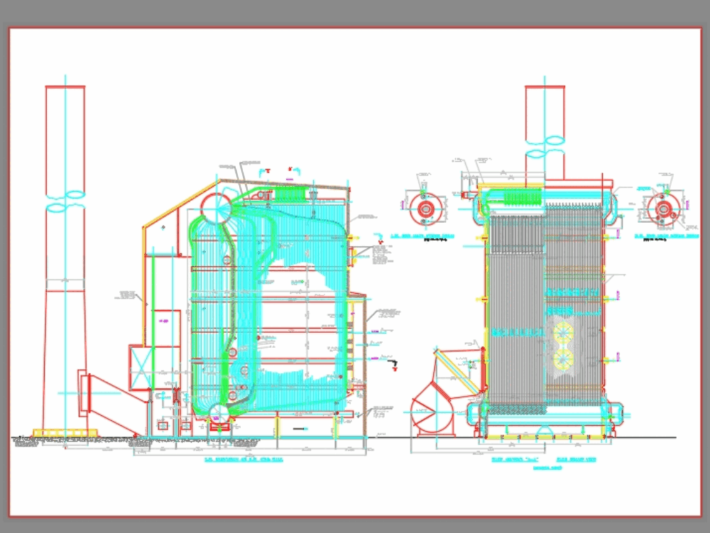 Tube water boiler, 450 psig in AutoCAD | CAD (283.34 KB) | Bibliocad