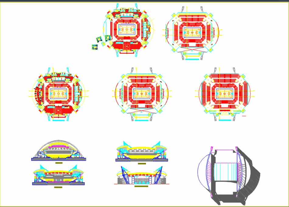 Stadium in AutoCAD | CAD download (3.89 MB) | Bibliocad