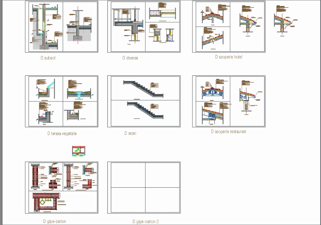 Construction details for hotel in AutoCAD | CAD (1.37 MB) | Bibliocad