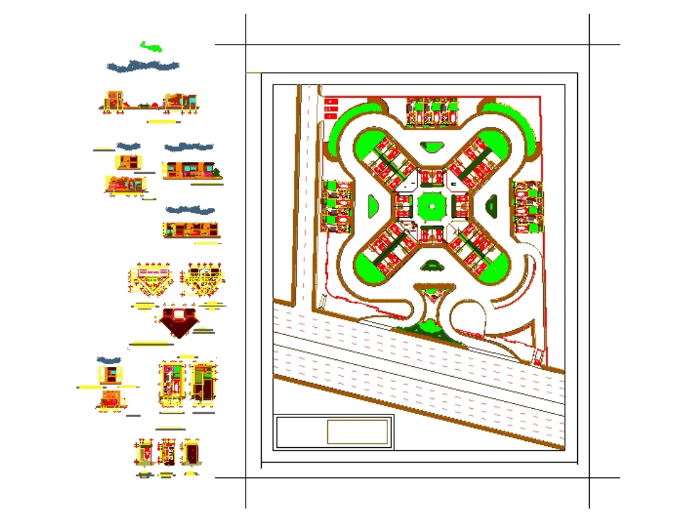 Motel en AutoCAD | Descargar CAD (2.5 MB) | Bibliocad