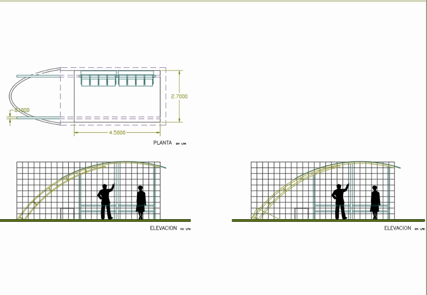 Parada de autobús en AutoCAD | Descargar CAD (373.19 KB) | Bibliocad