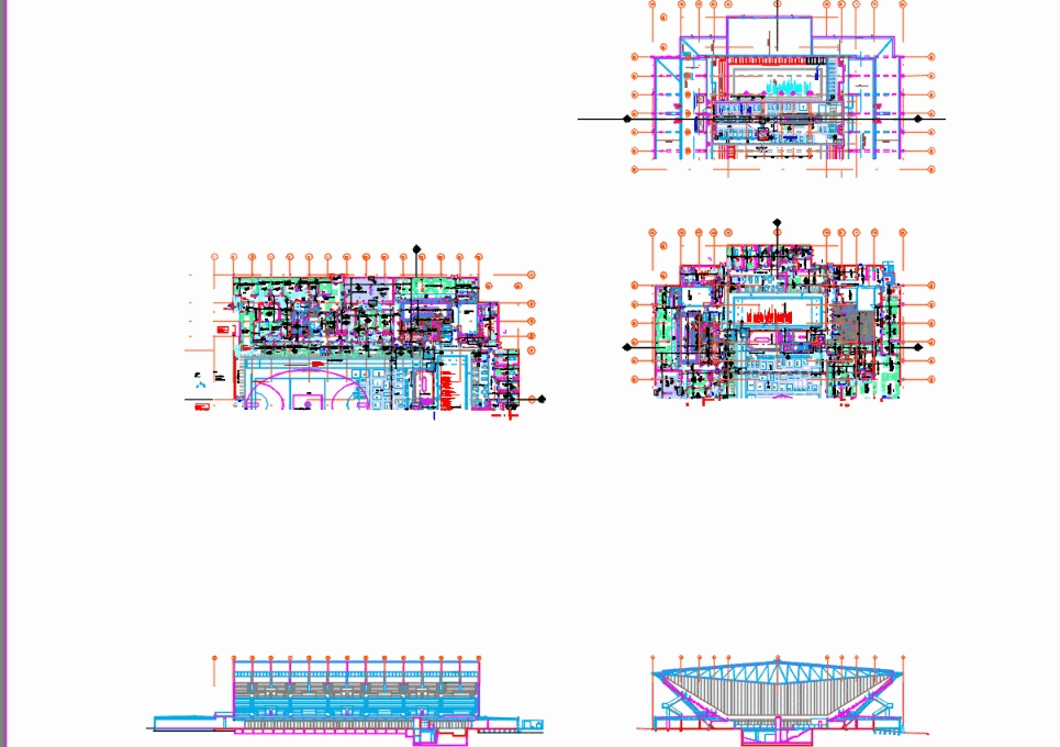 Netball stadium, australia in AutoCAD | CAD (19.17 MB) | Bibliocad