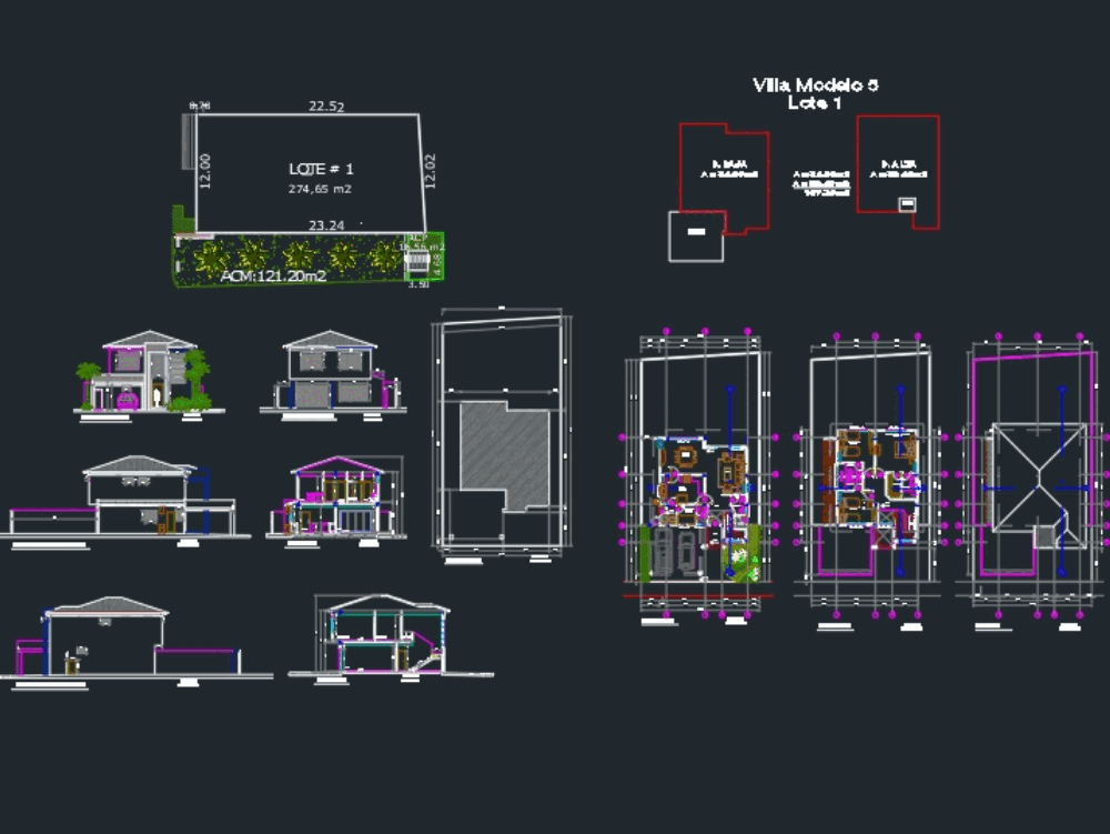Maison unifamiliale dans AutoCAD | Téléchargement CAD (1.76 MB) | Bibliocad