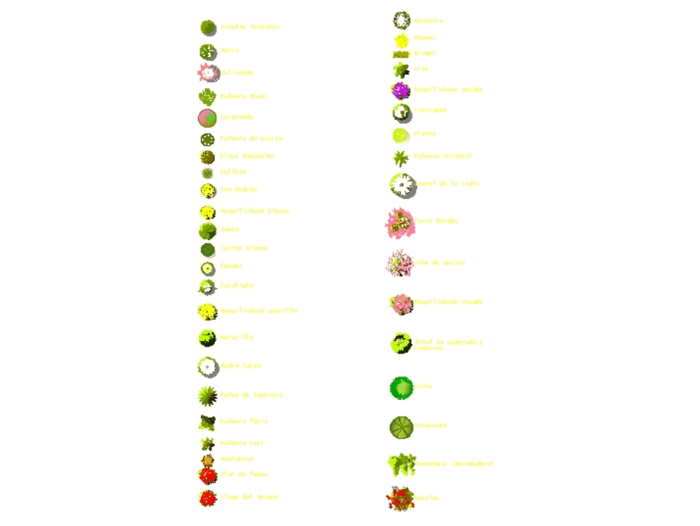 Color trees in AutoCAD | CAD download (1007.7 KB) | Bibliocad