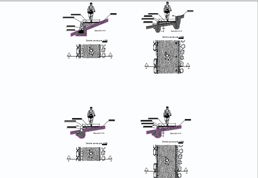 Footpaths in AutoCAD | Download CAD free (210.51 KB) | Bibliocad