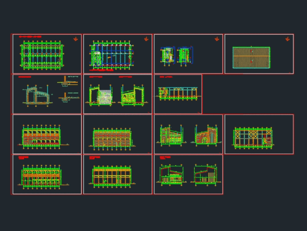 Production hall in AutoCAD | Download CAD free (840.5 KB) | Bibliocad