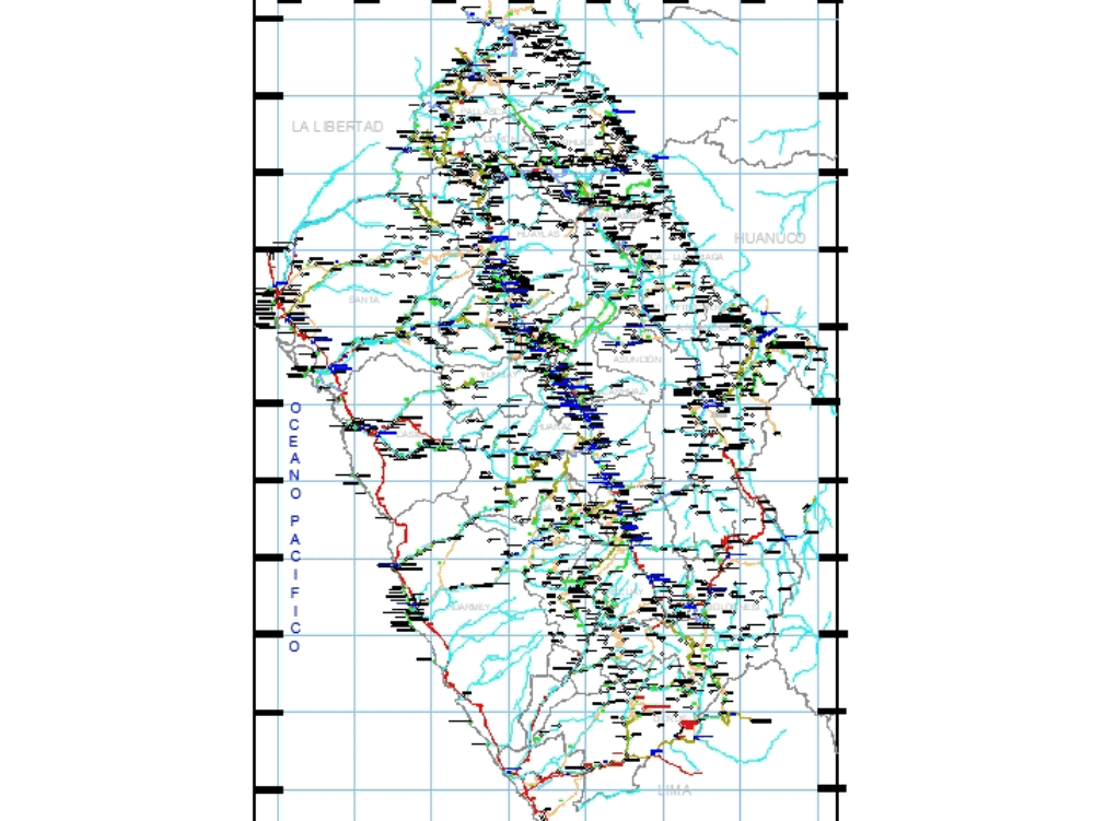 Mapa de la region ancash - peru en AutoCAD | CAD (1.09 MB) | Bibliocad