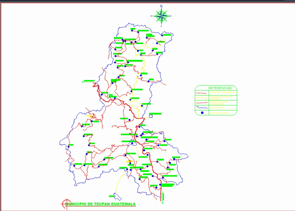 Map tecpán guatemala municipality in AutoCAD | CAD (305.91 KB) | Bibliocad