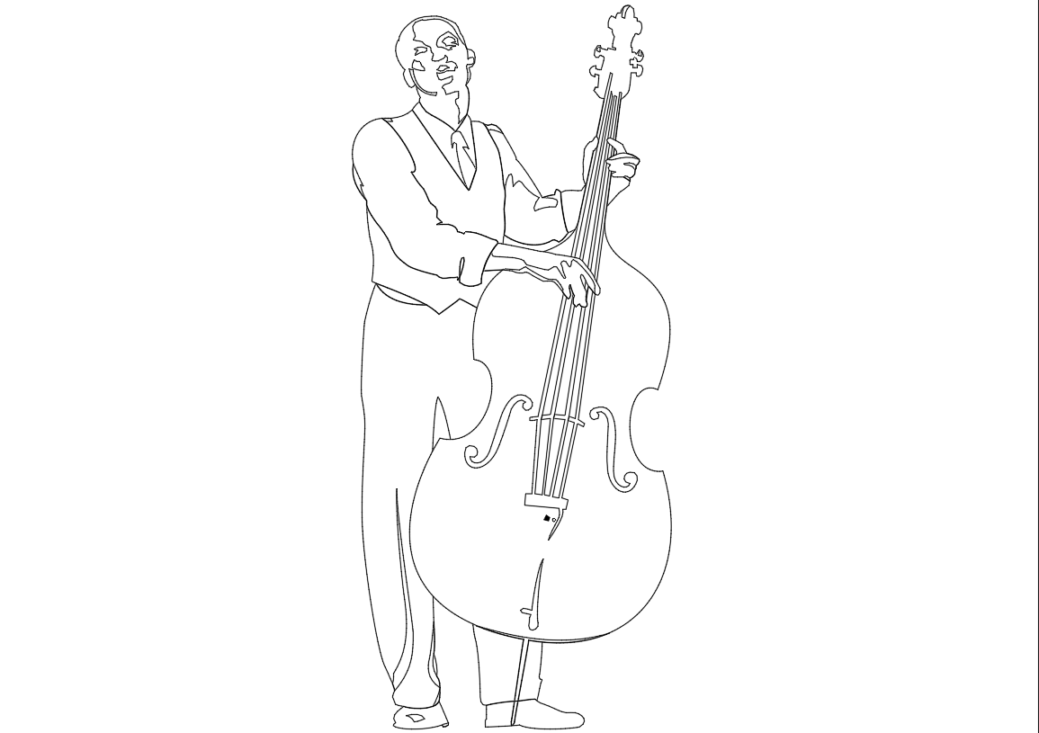 Musician - bassist in AutoCAD | Download CAD free (38.99 KB) | Bibliocad