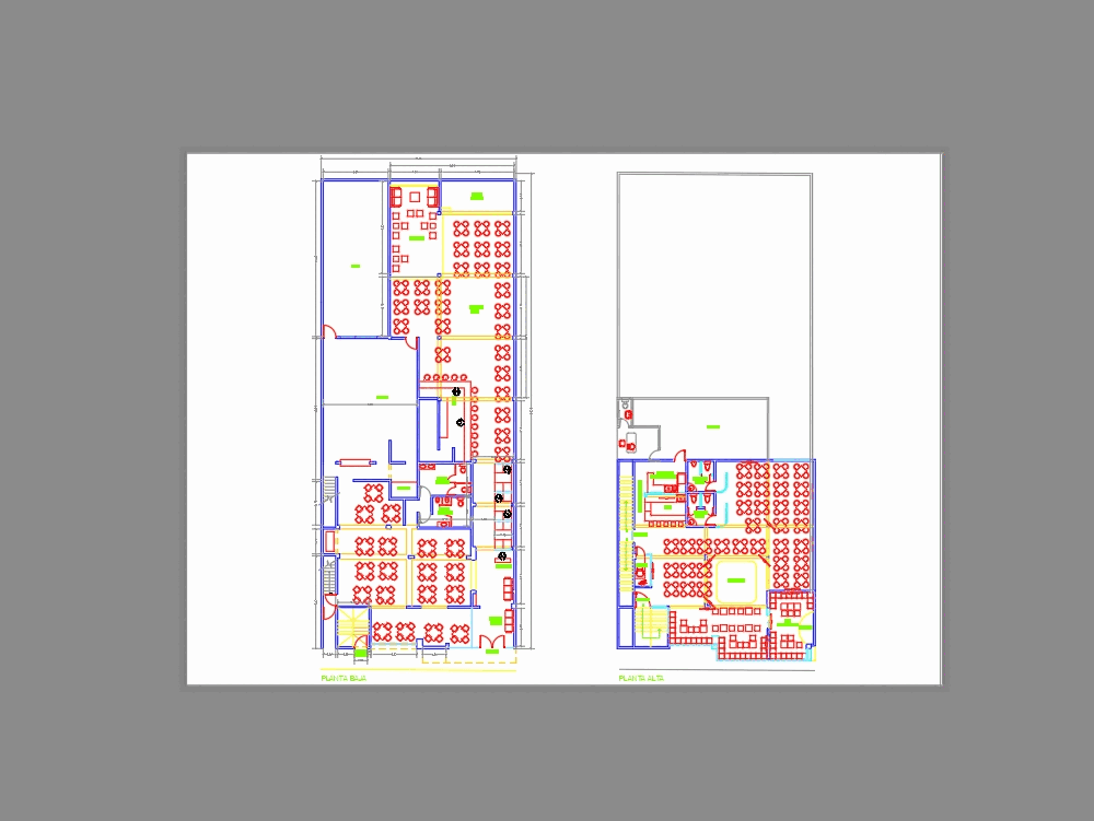 Restaurant in AutoCAD | Download CAD free (311.93 KB) | Bibliocad
